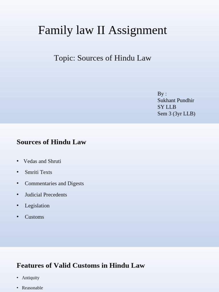 Sources of Hindu Law Explained | PDF