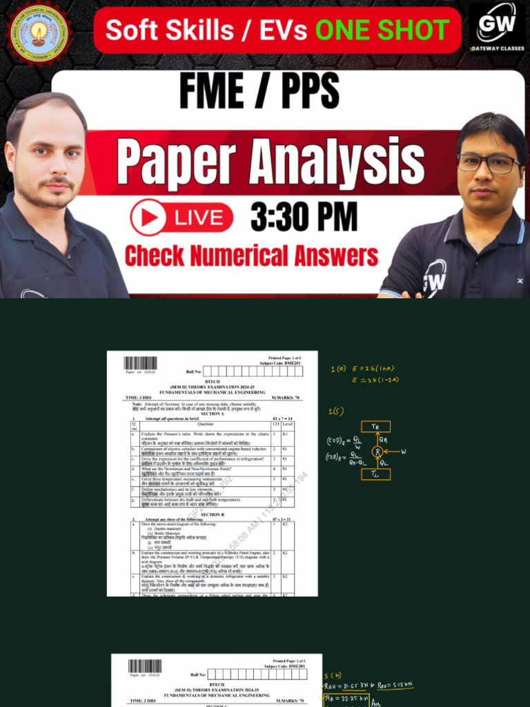 Mechanical Sem-2 Paper Anaylisis | PDF