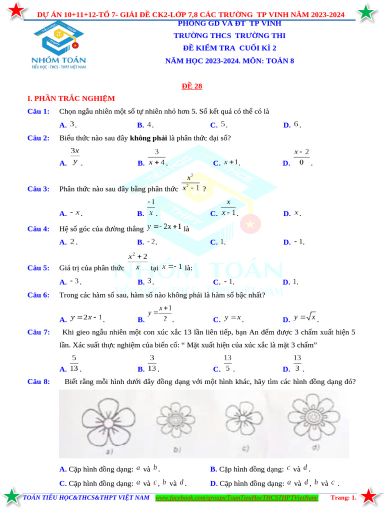 T8 CK2 Trư NG Thi 2023 2024 | PDF