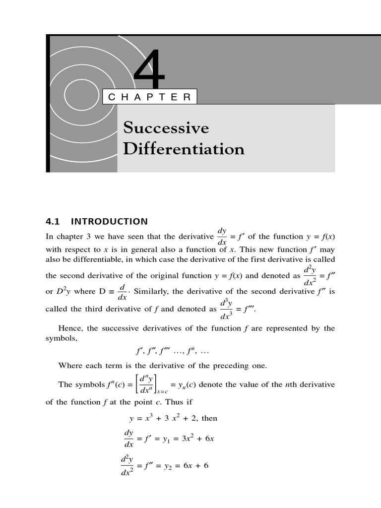 Successive Derivatives in Calculus | PDF | Elementary Mathematics ...