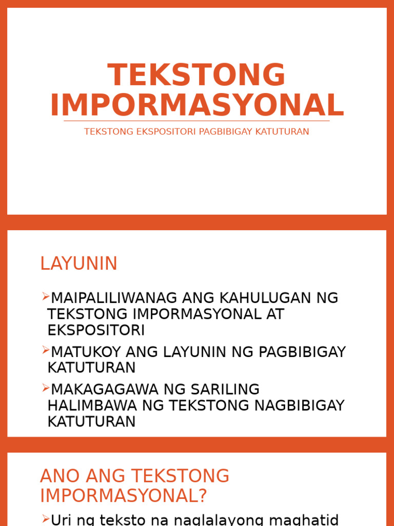 Tekstong Impormasyonal | PDF