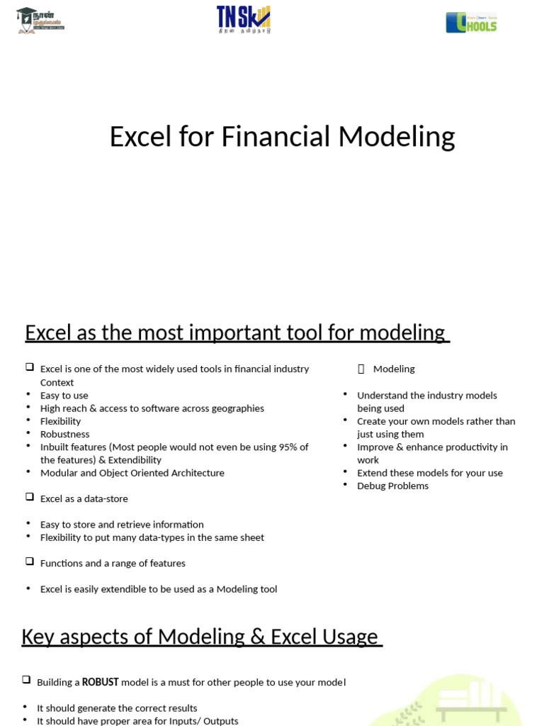 Excel For Financial Modeling | PDF | Microsoft Excel | Computer Keyboard