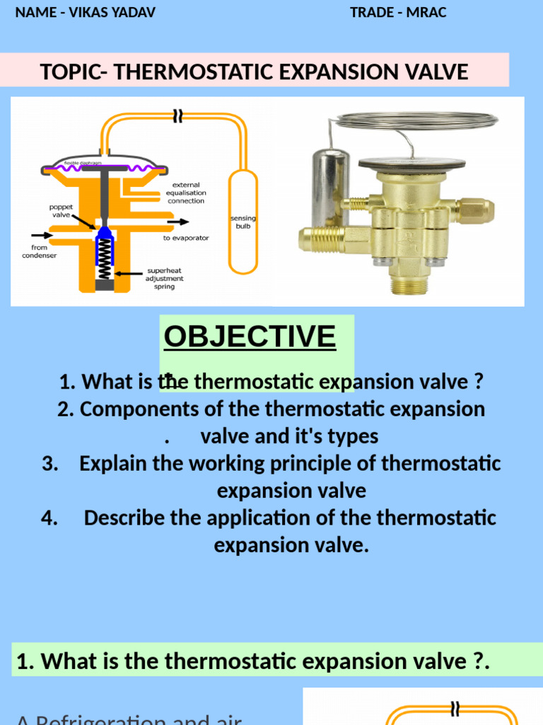 Thermostatic Expansion Valve Overview | PDF | Chemical Engineering ...
