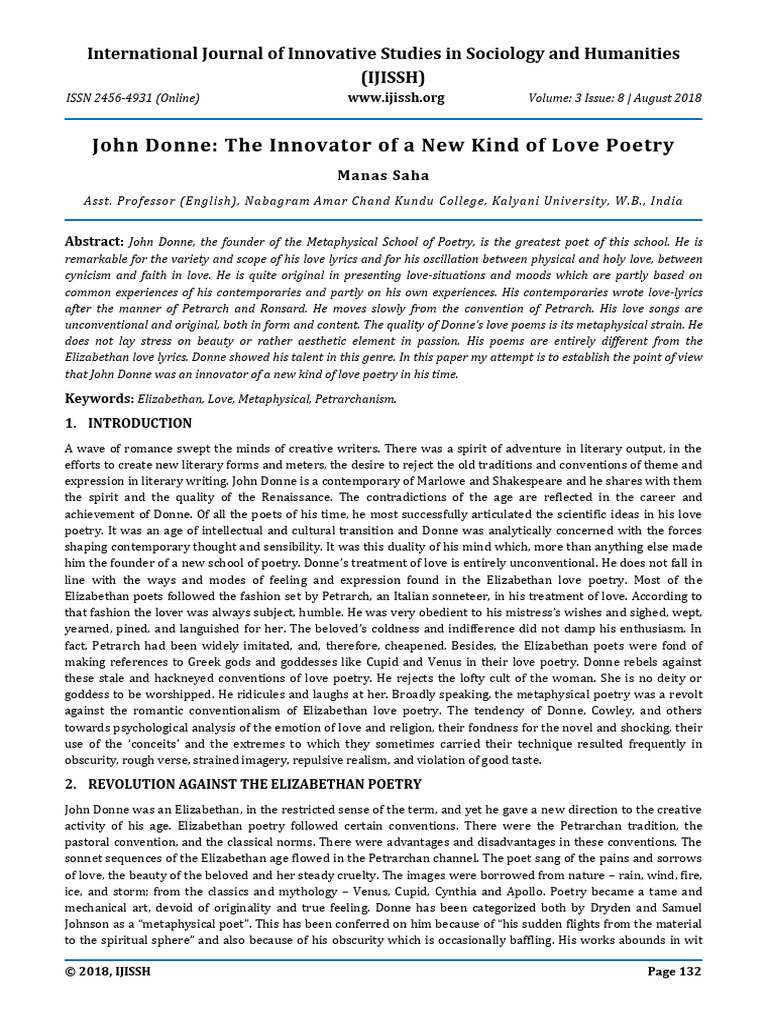 John Donne Love Poetry | PDF | Love | Poetry