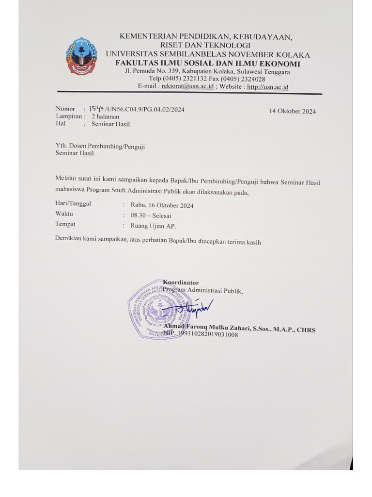 SK Seminar Hasil | PDF