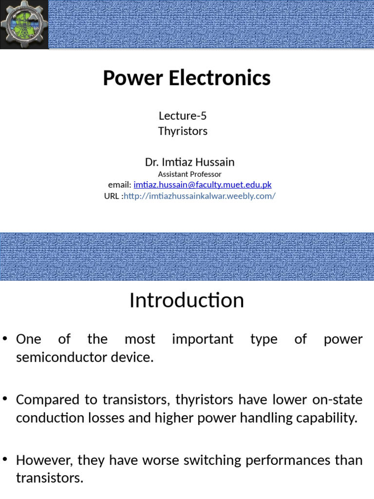 Thyristors: Power Semiconductor Basics | PDF | Semiconductors | Electricity