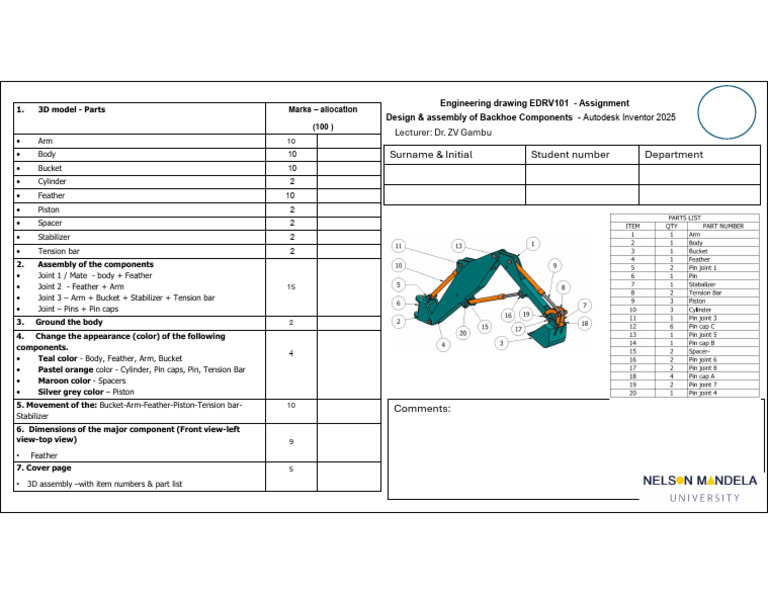 Cad - Assignment - Marking Rubric | PDF