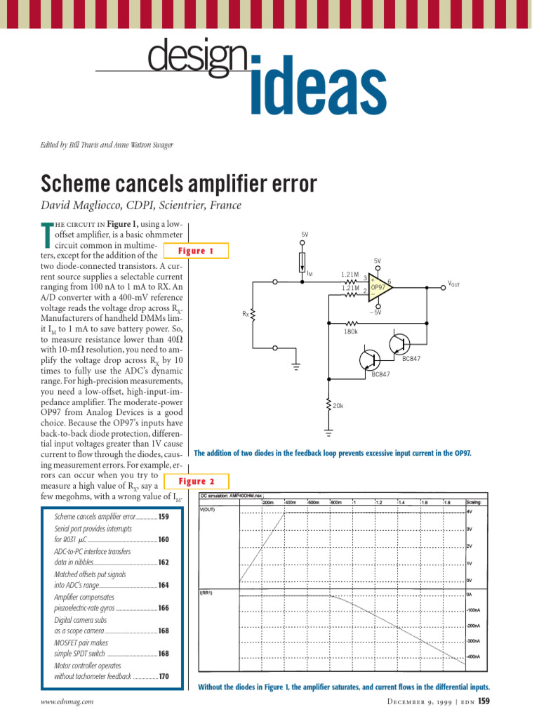 Ohmmeter Circuit Design with OP97 | PDF | Amplifier | Analog To Digital ...