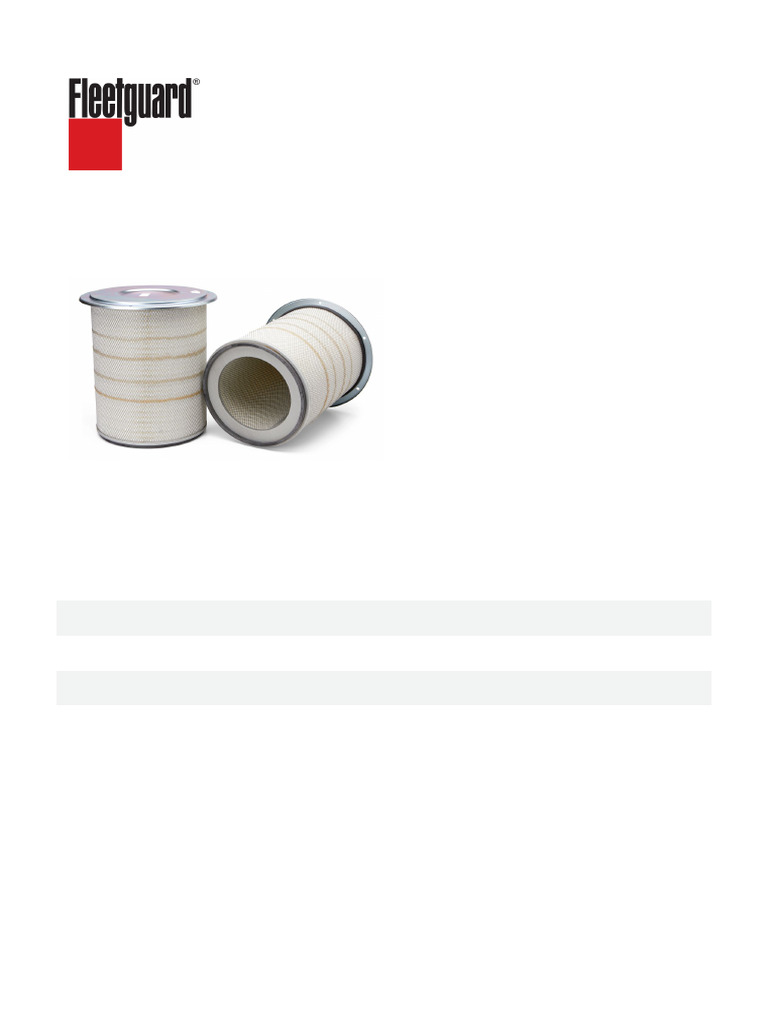 Fleetguard AF25278 Air Filter Specs | PDF