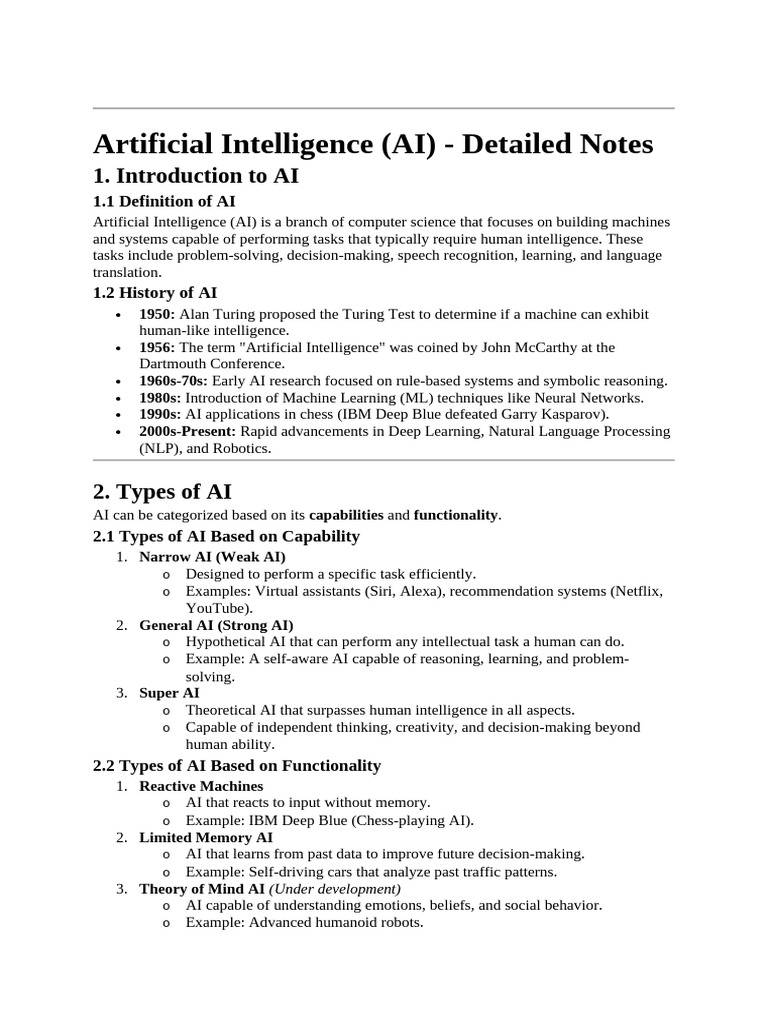 AI Overview: History, Types, and Impact | PDF | Artificial Intelligence ...