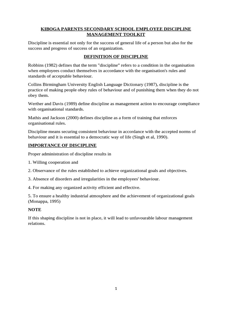 Employee Discipline Management Toolkit | PDF | Disciplines | Crimes