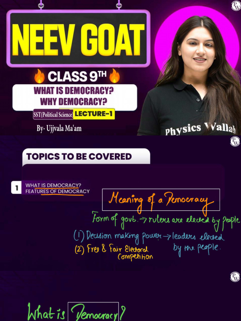 What Is Democracy Why Democracy Lec 01 Class Notes | PDF