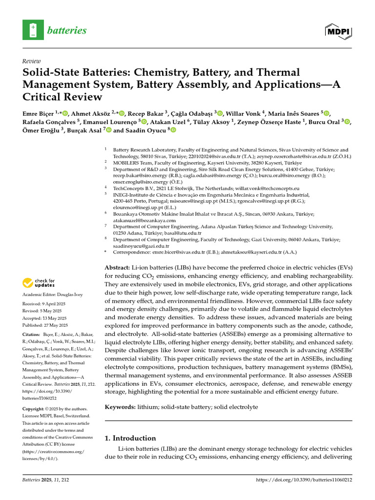 Solid-State Batteries: Chemistry and Applications | PDF | Lithium Ion ...