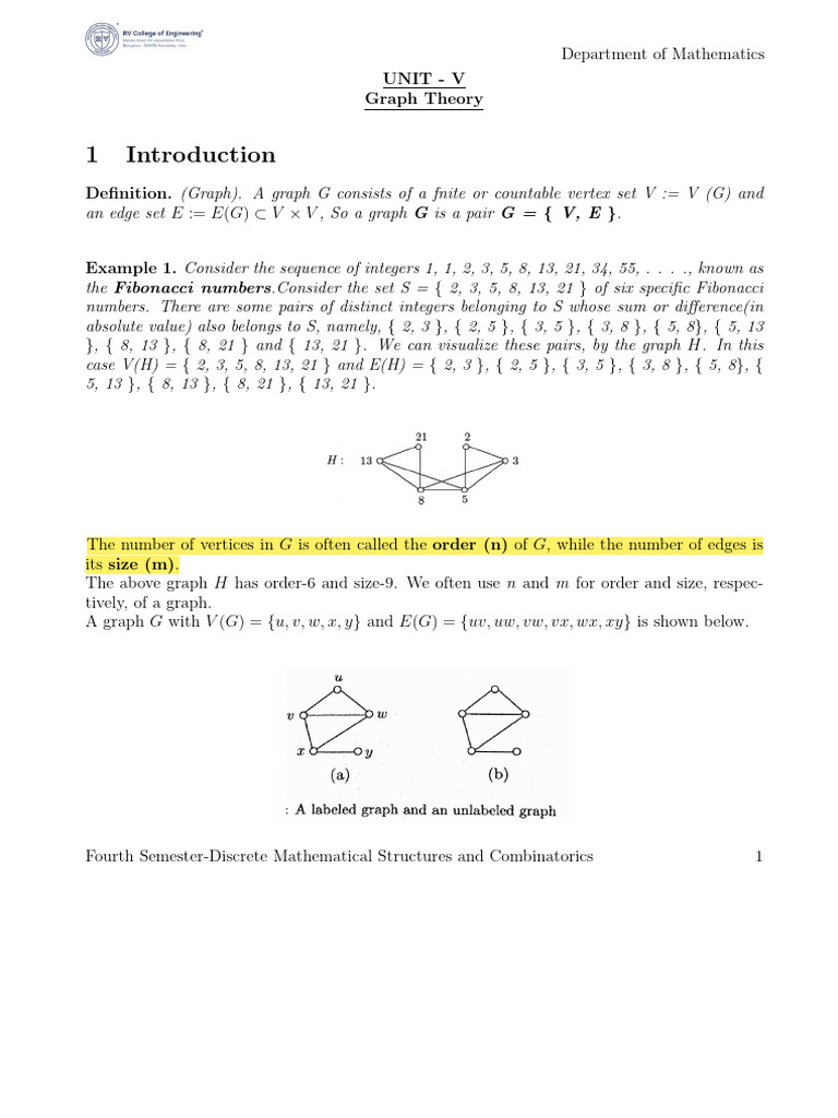 Unit5b | PDF | Vertex (Graph Theory) | Discrete Mathematics