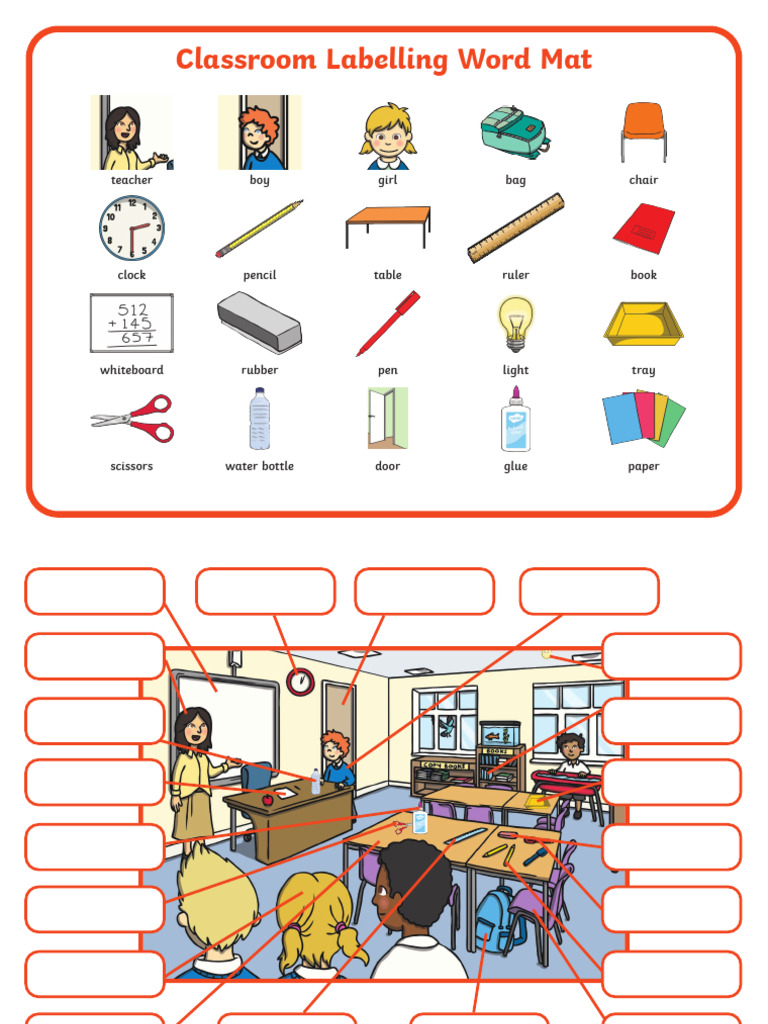 Classroom Labelling Activity Sheet | PDF