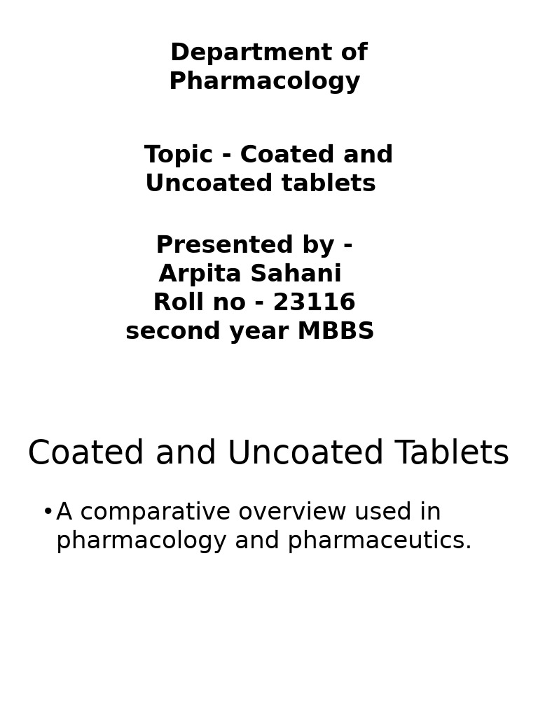 M3 Coated and Uncoated Tablets 2nd MBBS - PPTX 20250616 134238 0000 | PDF