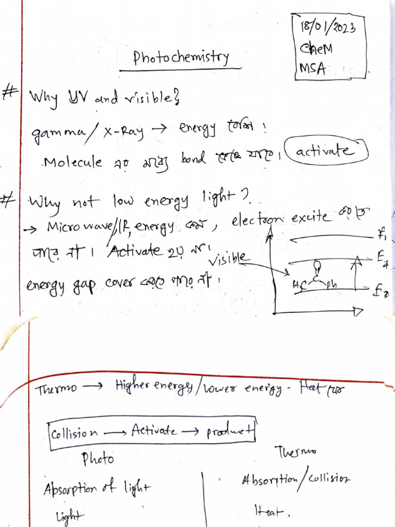 5 - Photochemistry - Class Note | PDF | Quantum Mechanics | Chemistry