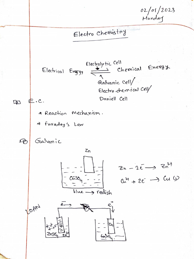 4 - Electrochemistry - Class Note | PDF | Electrochemistry | Redox