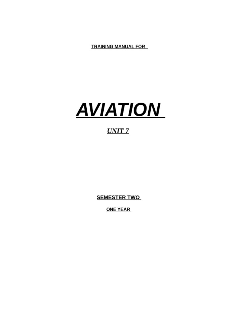 Aviation Training Manual - Sem 2 | PDF | Flight Attendant | Cockpit