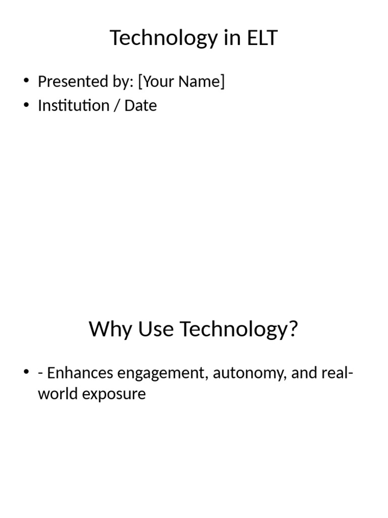 Technology Integration in ELT | PDF