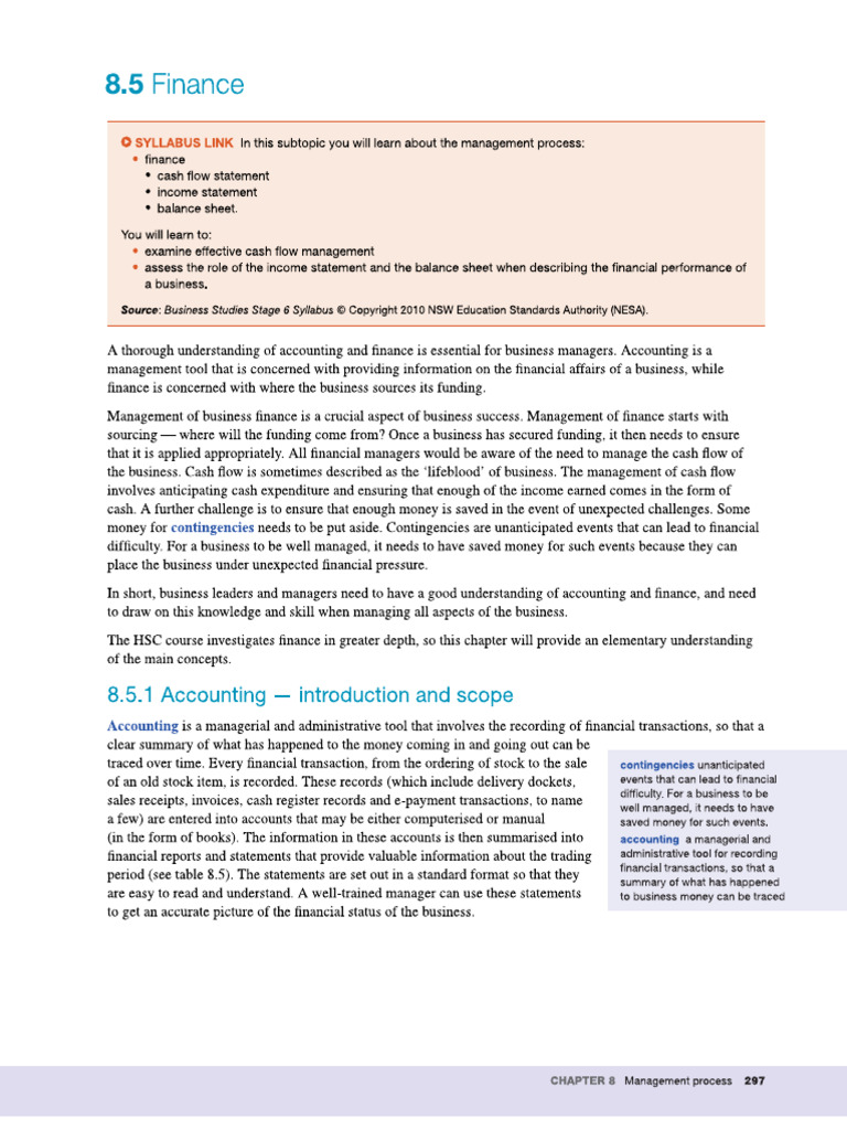 Finance - BSIA Textbook | PDF