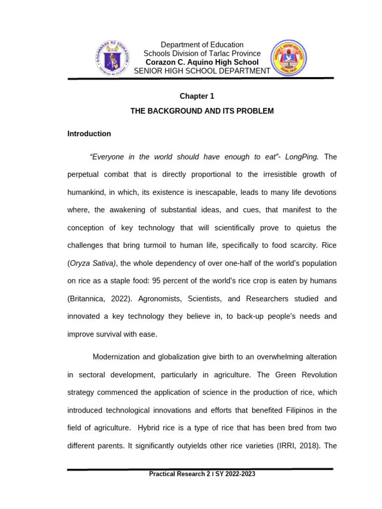 Hybrid Rice As The Main Source of Commercial Rice in The Municipality ...