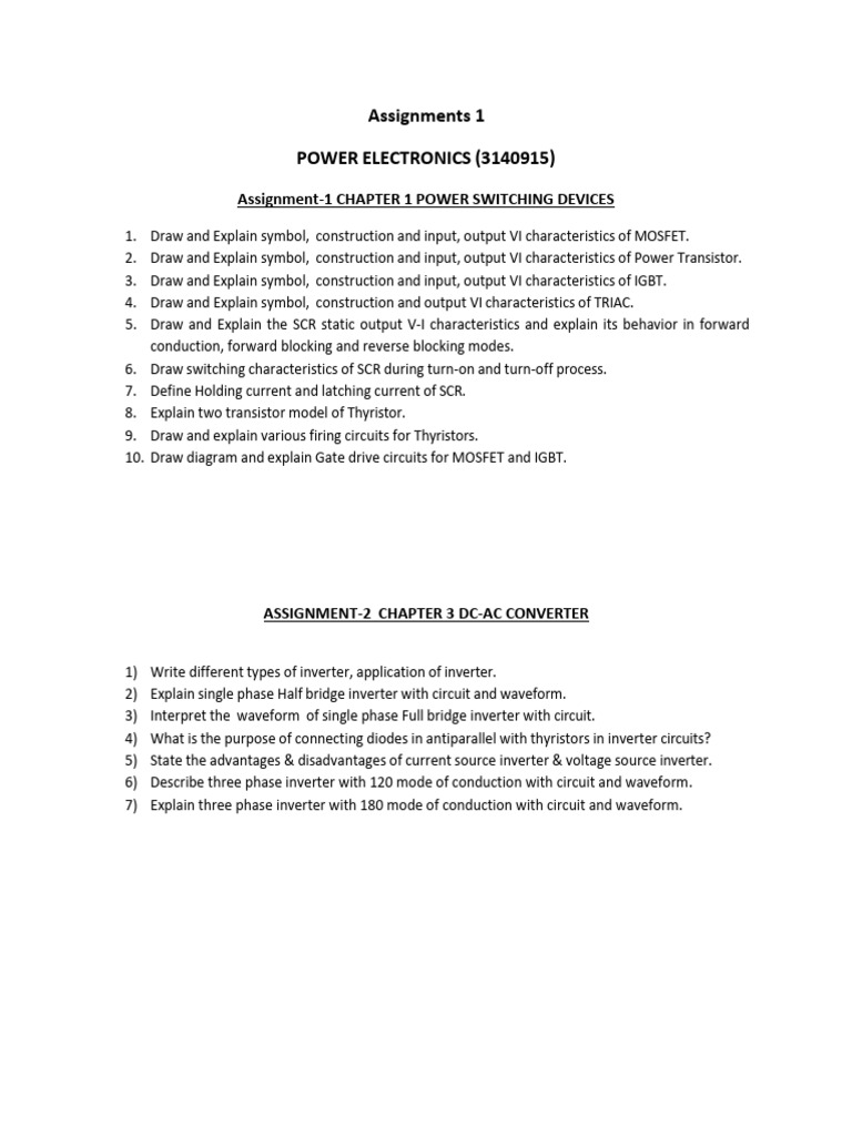 Power Electronic Assignment | PDF