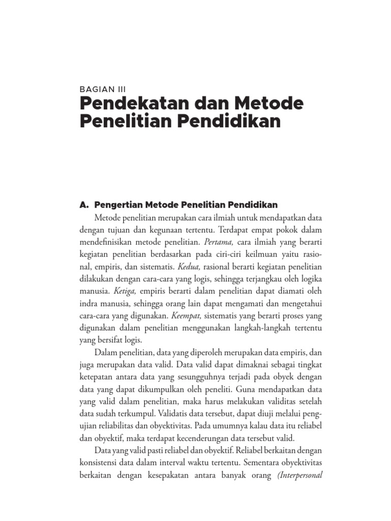 Bab 3 Pendekatan Dan Metode Penelitian Pendidikan Pdf
