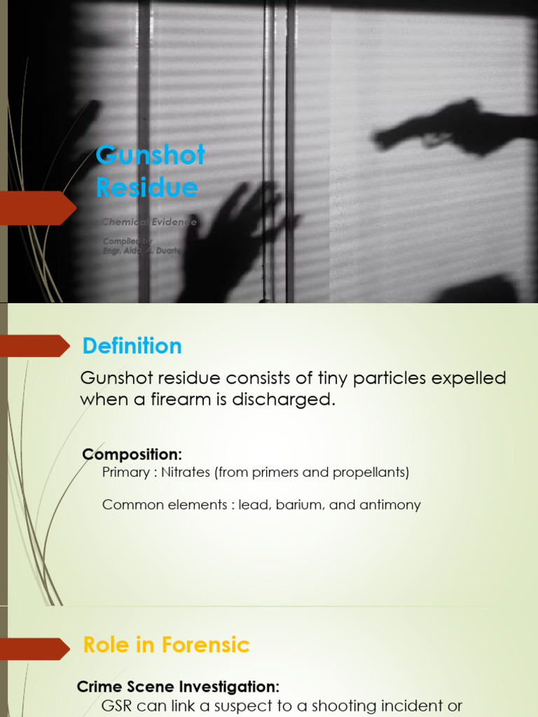 Gunshot Residue - Brief Summary | PDF | Applied And Interdisciplinary ...