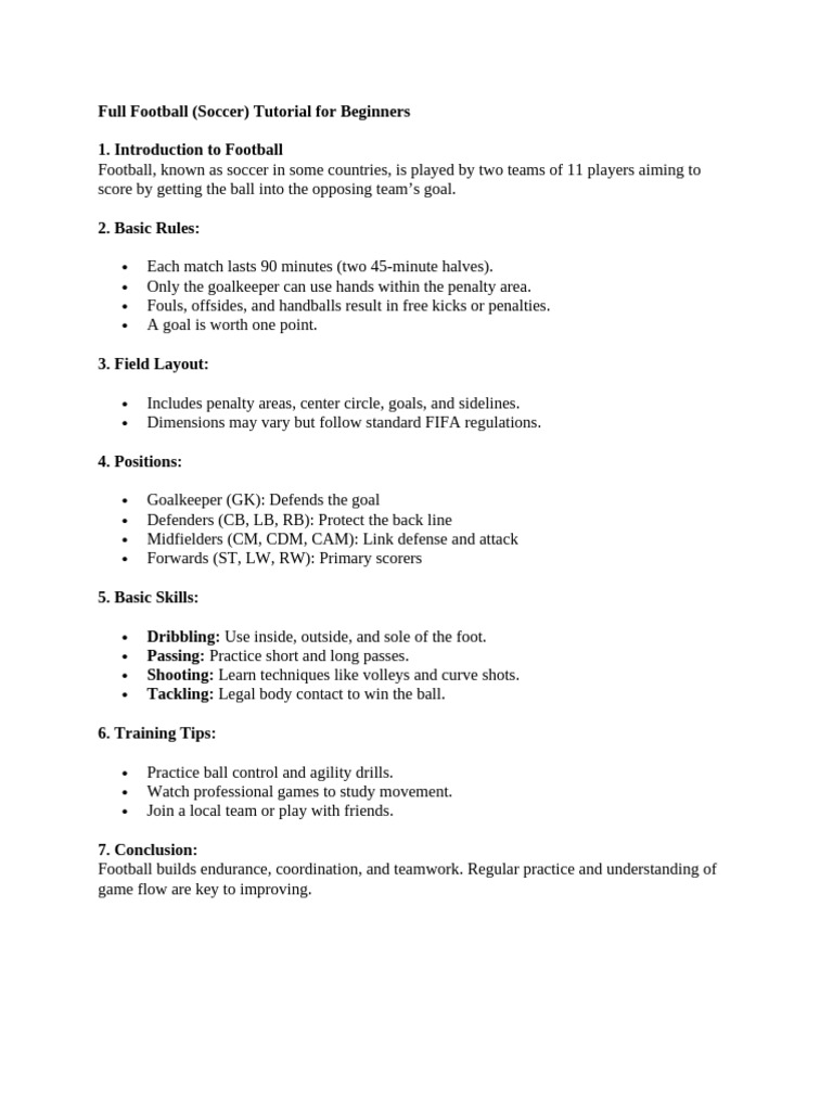 Beginner's Guide to Football Basics | PDF