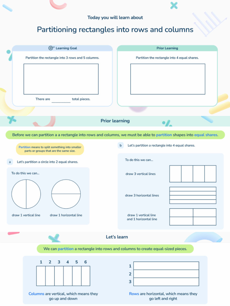 Partitioning rectangles into rows and columns - Copy | PDF