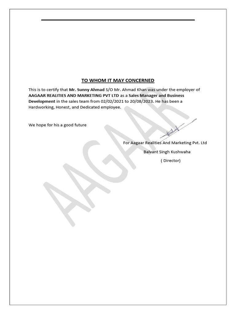 Experience Latter (3) - 1 | PDF