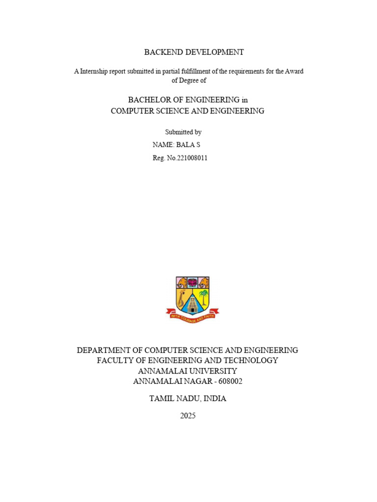 BALA FINAL Year College | PDF | Databases | No Sql