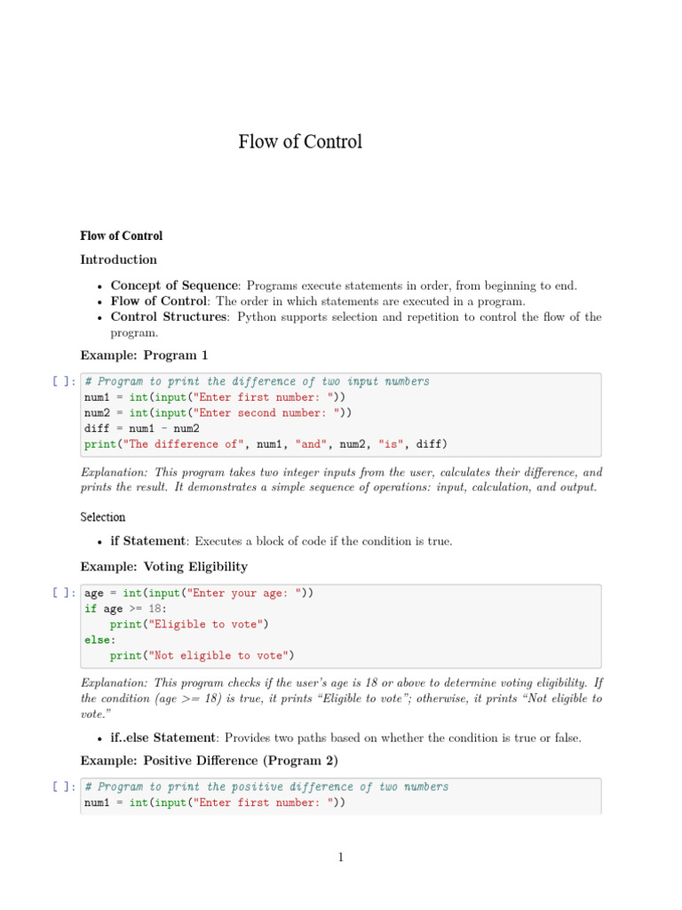 CHAPTER 2 Flow of Control | PDF | Control Flow | Python (Programming Language)