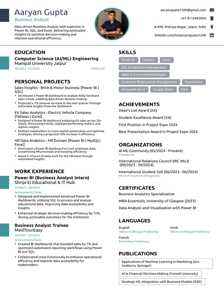 Business Analyst Resume | PDF | Analytics | Microsoft Excel