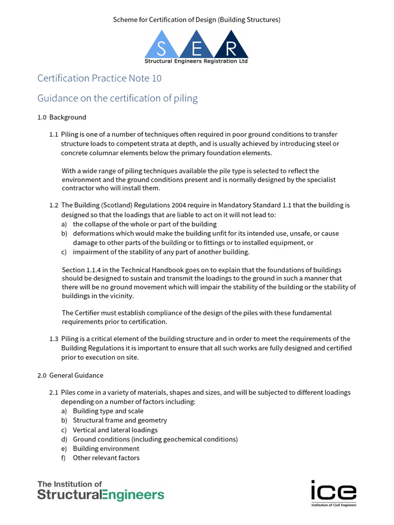 Certification Practice Note 10 Piling | PDF | Certification | Specification (Technical Standard)