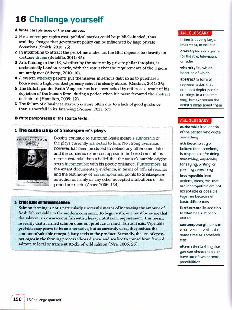 Paraphrasing Practice Exercises | PDF