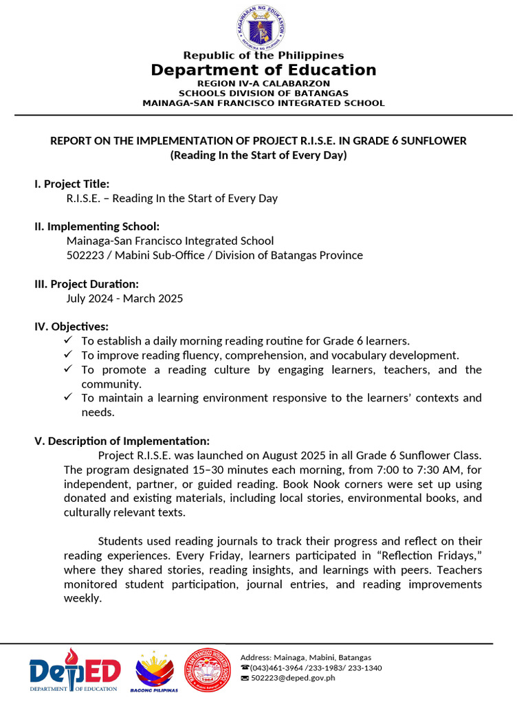 KRA 3 Objective 10 MOV 1 | PDF | Reading Comprehension | Written Communication