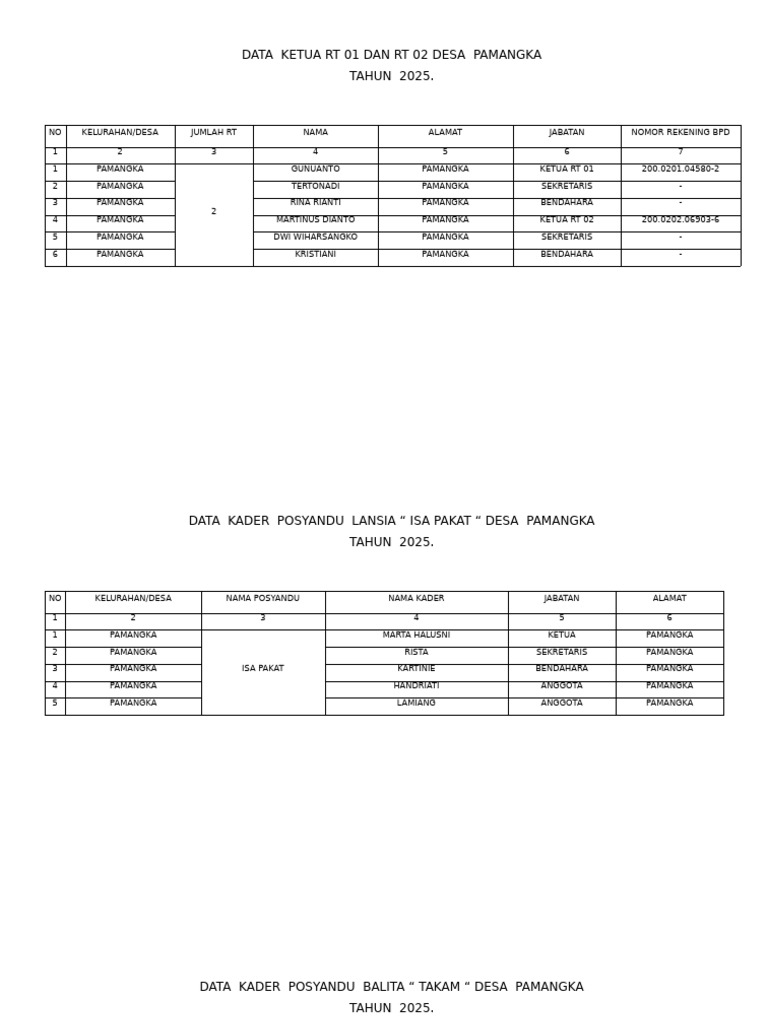 Format Data Lembaga | PDF