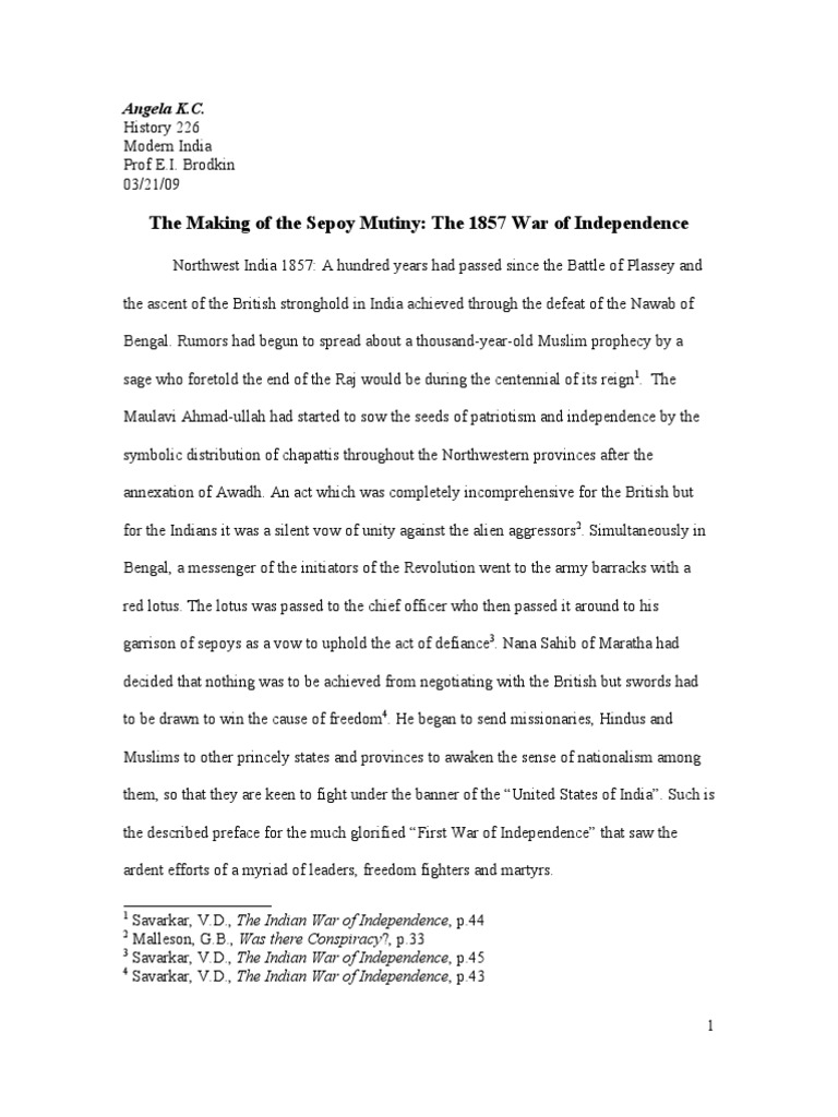 The Making of The Sepoy Mutiny: The 1857 War of Independence | PDF ...