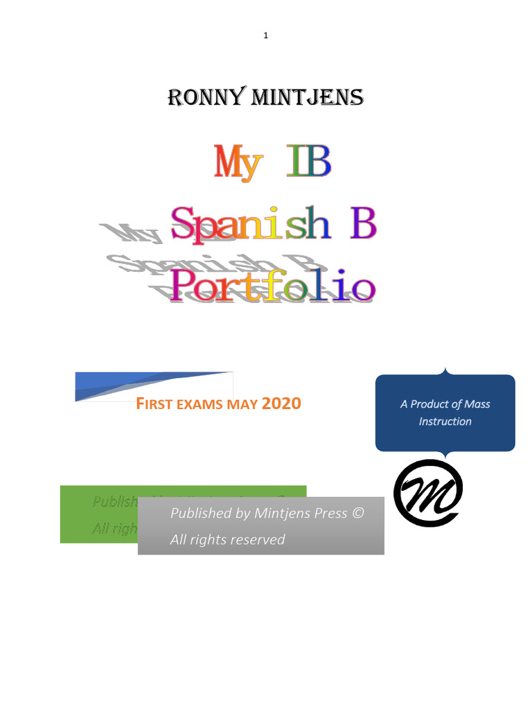 Spanish B Portfolio - Sample | PDF | Reading Comprehension | Vocabulary