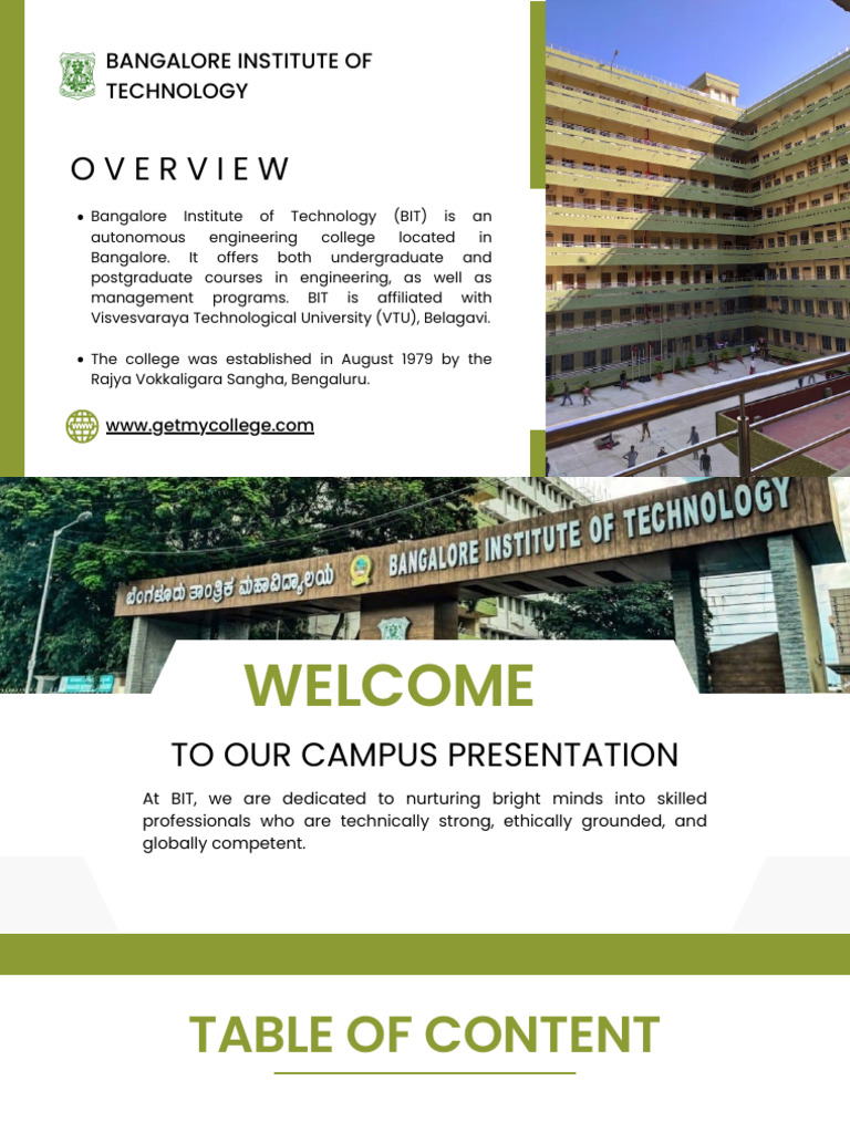 Bangalore Institute of Technology Overview | PDF | Engineering