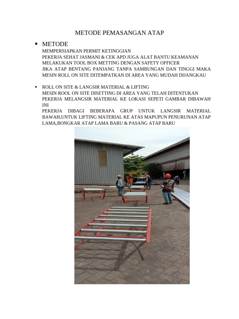 Metode Pemasangan Atap | PDF