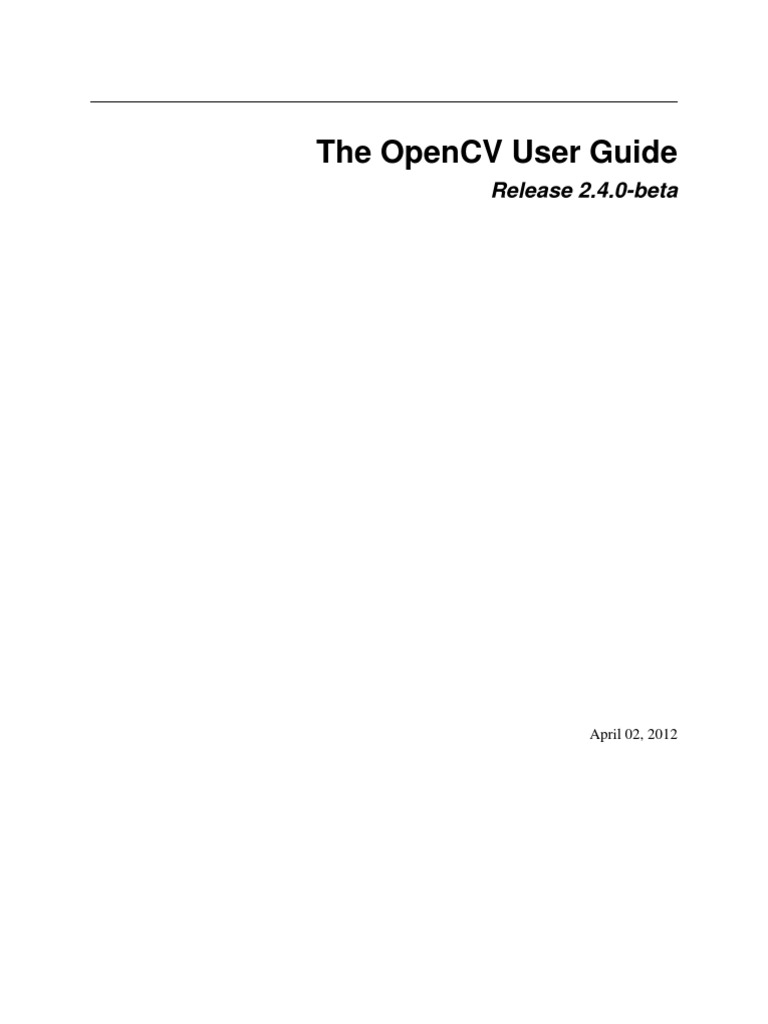 The Opencv User Guide Release 240 Beta Download Free Pdf Matrix Mathematics Pixel 