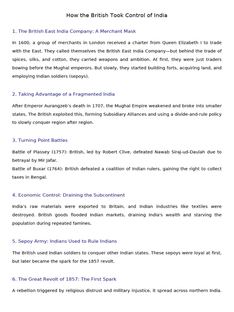 British Conquest of India Overview | PDF