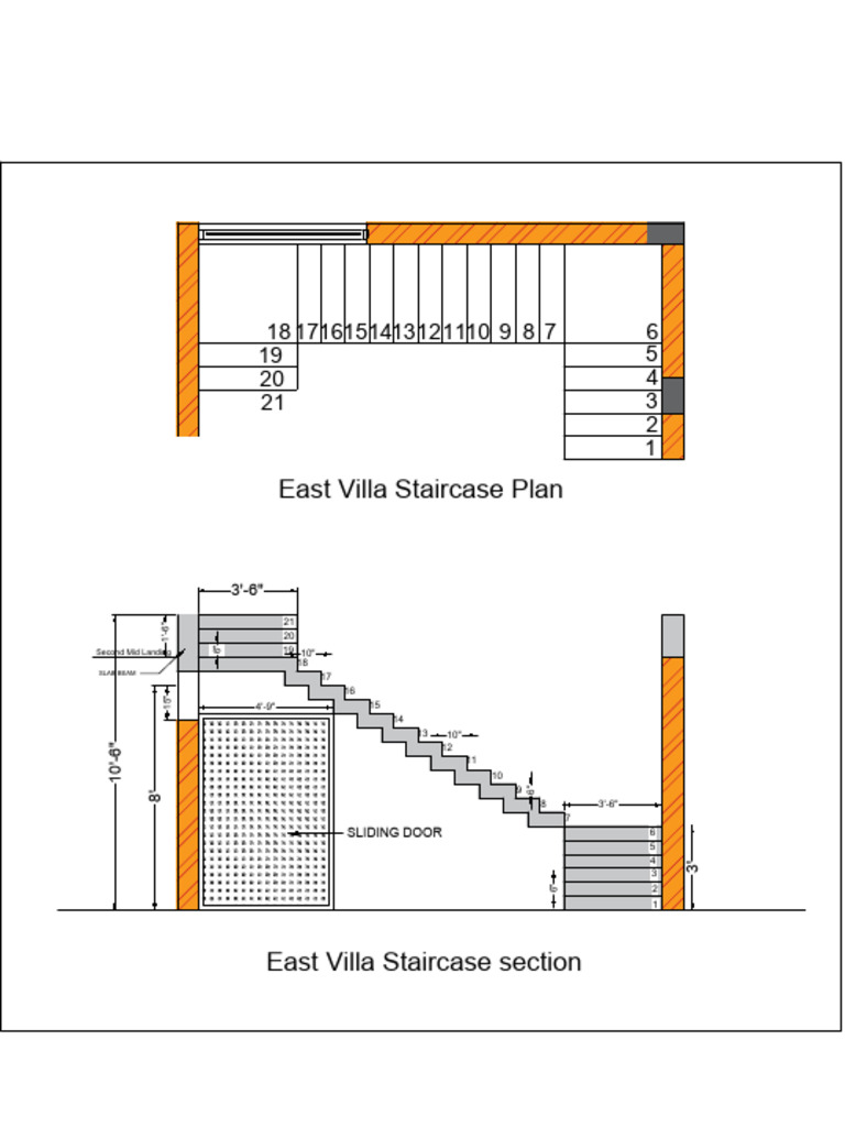 East Villa Staircase Design Plan | PDF