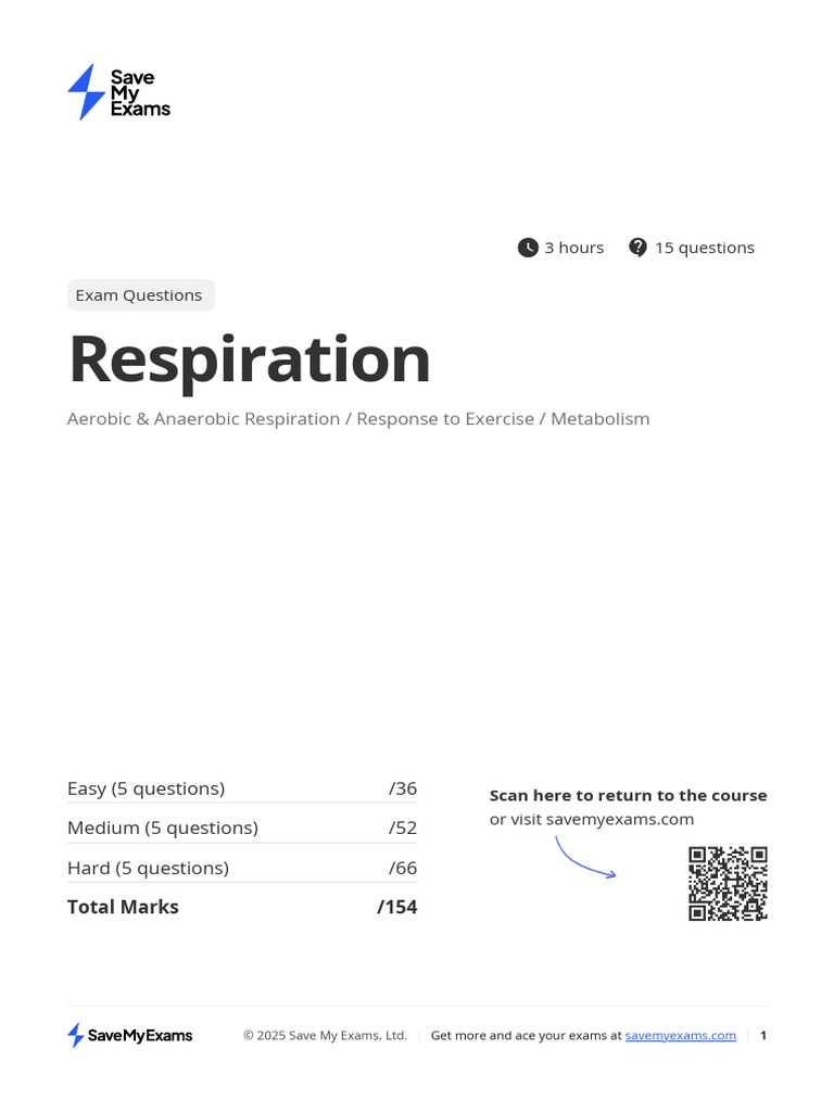 4 2 Respiration Questions | PDF | Cellular Respiration | Skeletal Muscle