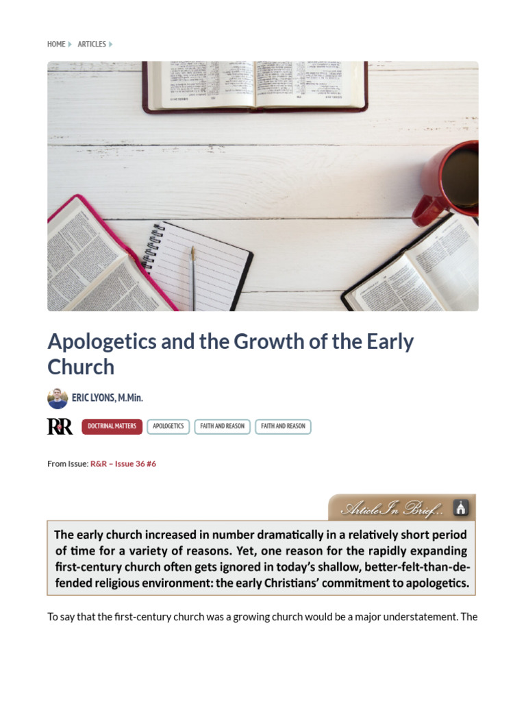Apologetics and The Growth of The Early Church - Apologetics Press ...