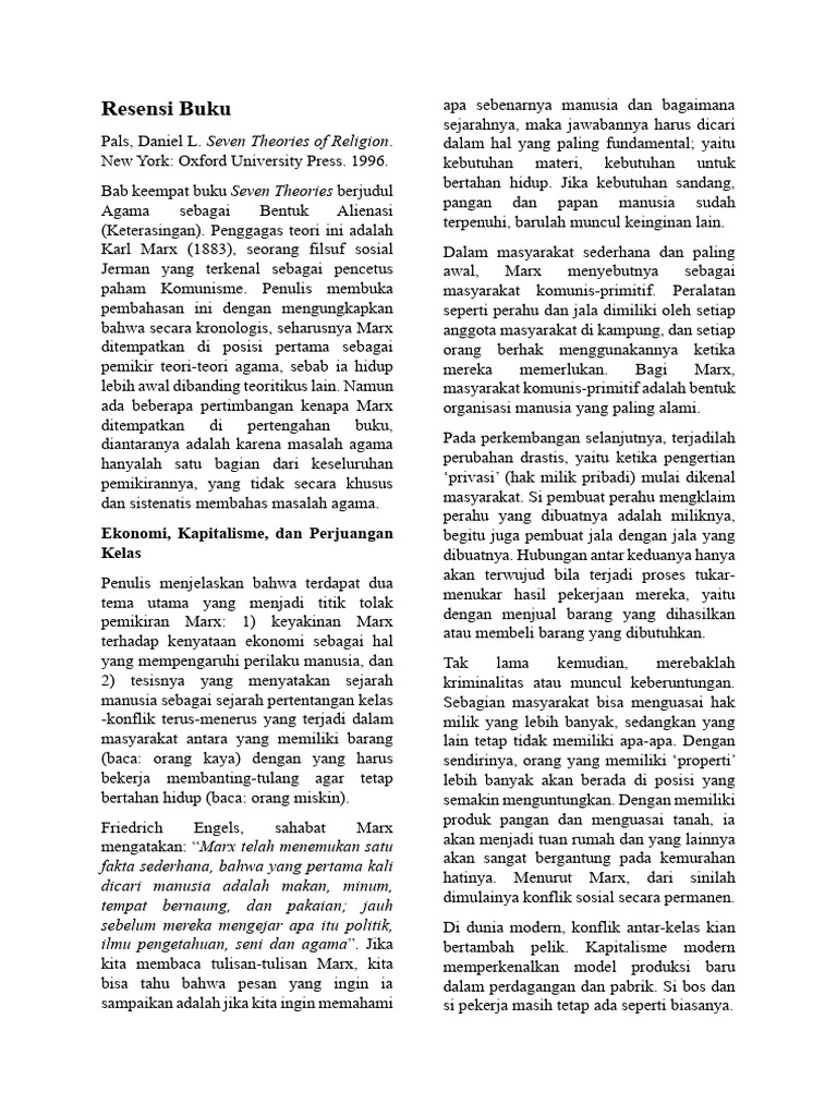 Agama dan Alienasi Menurut Marx | PDF