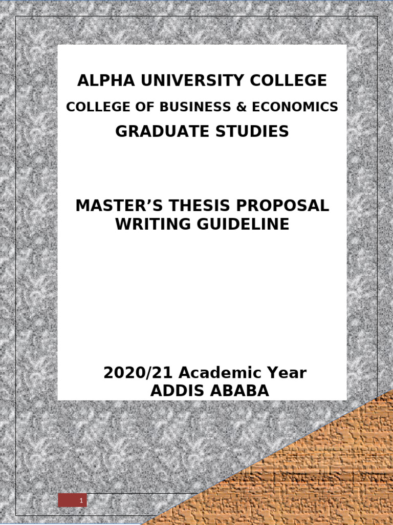 AUC Master's Thesis Proposal Writing Guideline | PDF | Methodology | Hypothesis